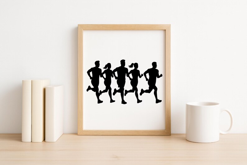 Running Group Silhouette Vector, Runner SVG Clipart - Etsy