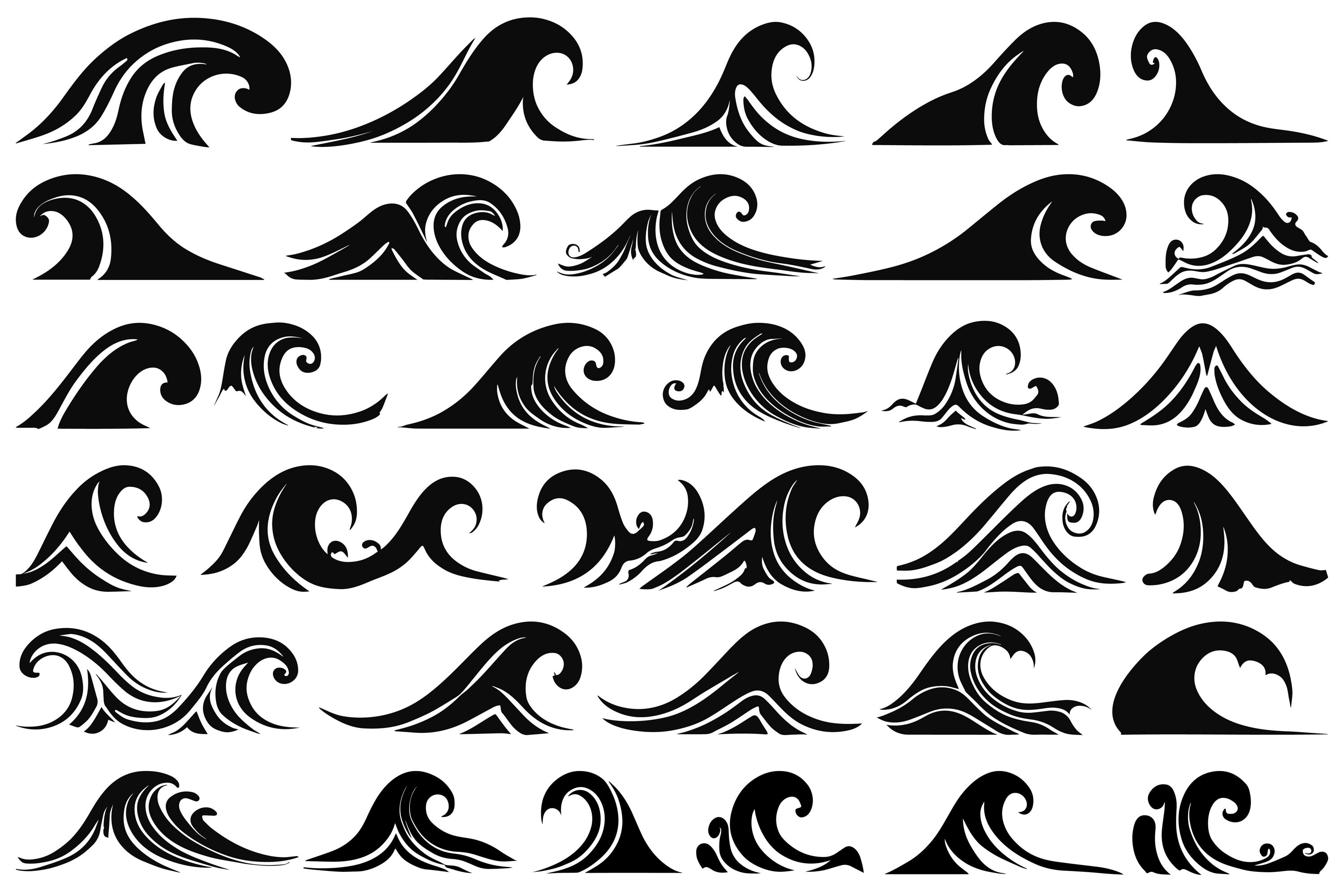 Ocean Wave SVG Bundle, Ocean Waves SVG, Ocean Wave Silhouette, Ocean ...