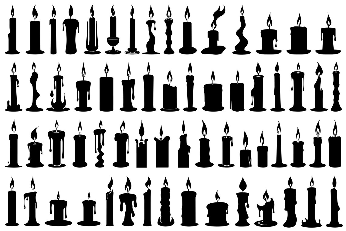 Candle SVG Bundle, Candles SVG, Candle Silhouette Vectors, Candles ...
