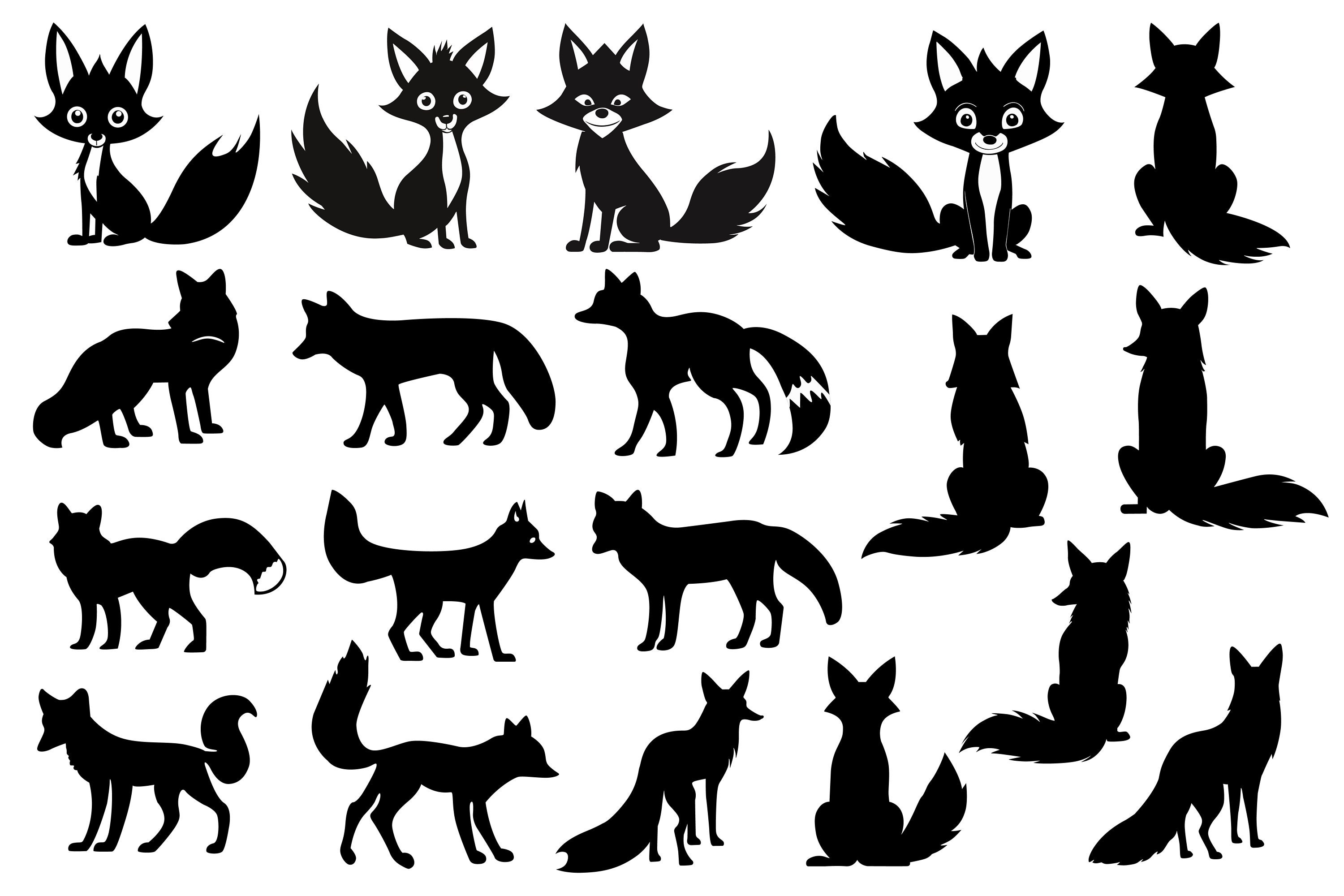 Fox Svg Bundle, Foxes Svg, Fox Silhouettes, Foxes Clipart, Fox Vector ...