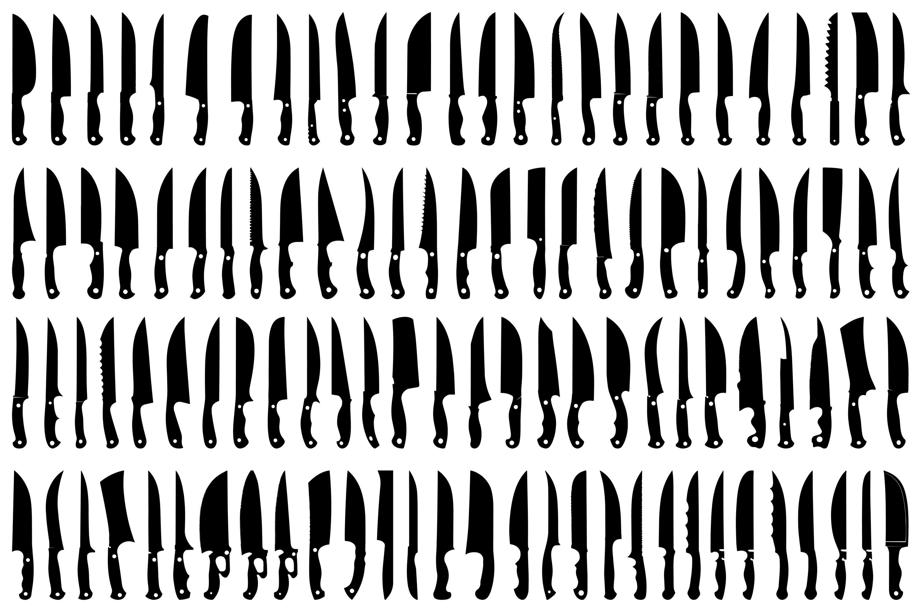 Knife SVG Bundle, Knives SVG, Knives Silhouettes, Knife Outline SVG ...