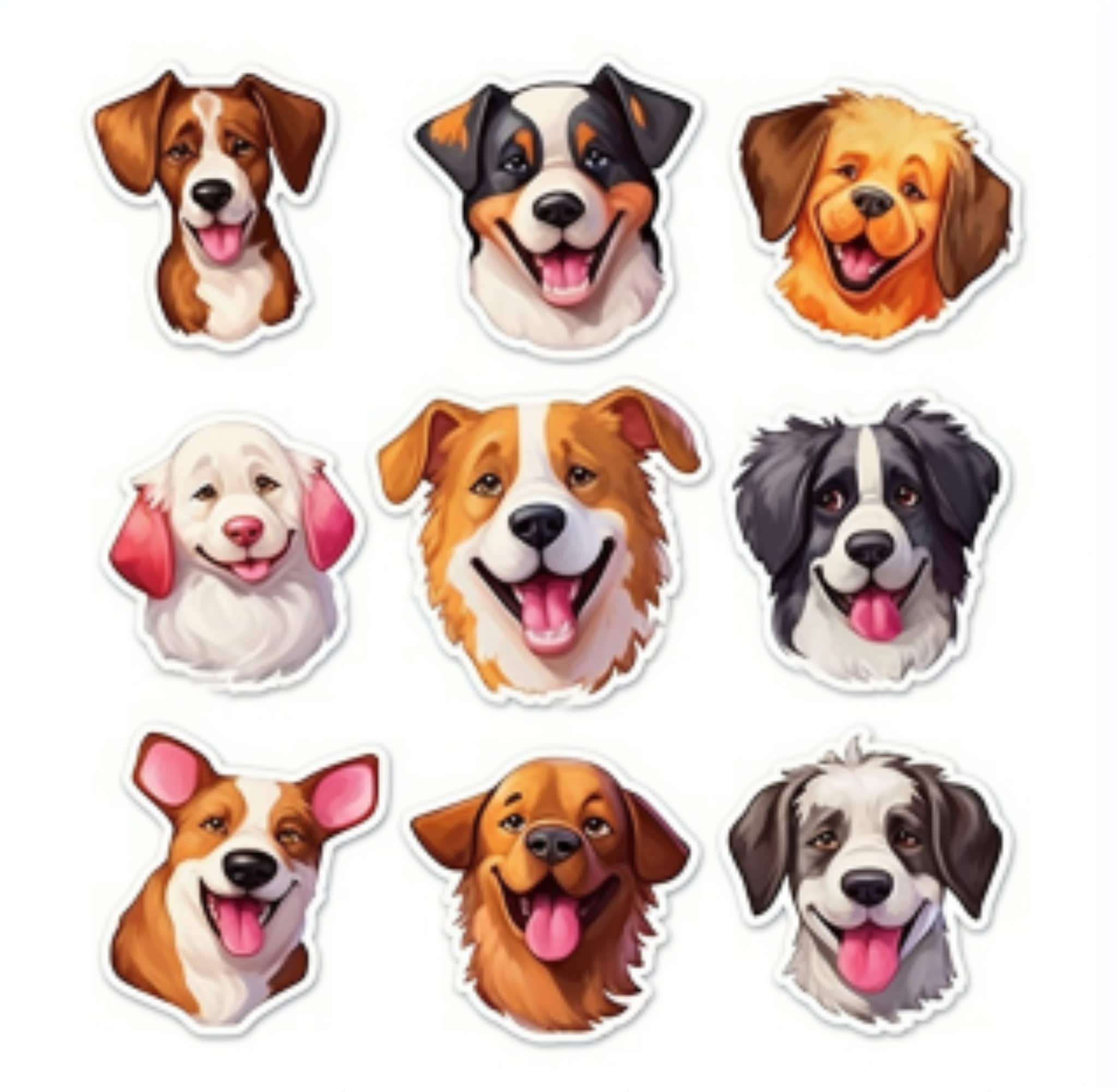 Stickers, 60 Watercolour Clipart Bundle, Cute Dog Stickers, Animal ...