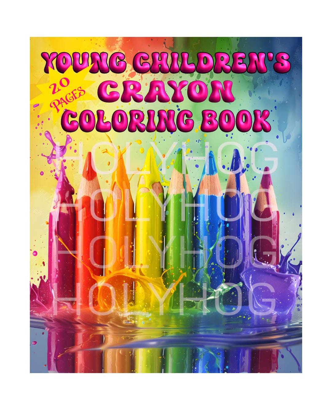 Young Childrens Crayon Coloring Book, 20 Pages PDF, Animals Coloring ...