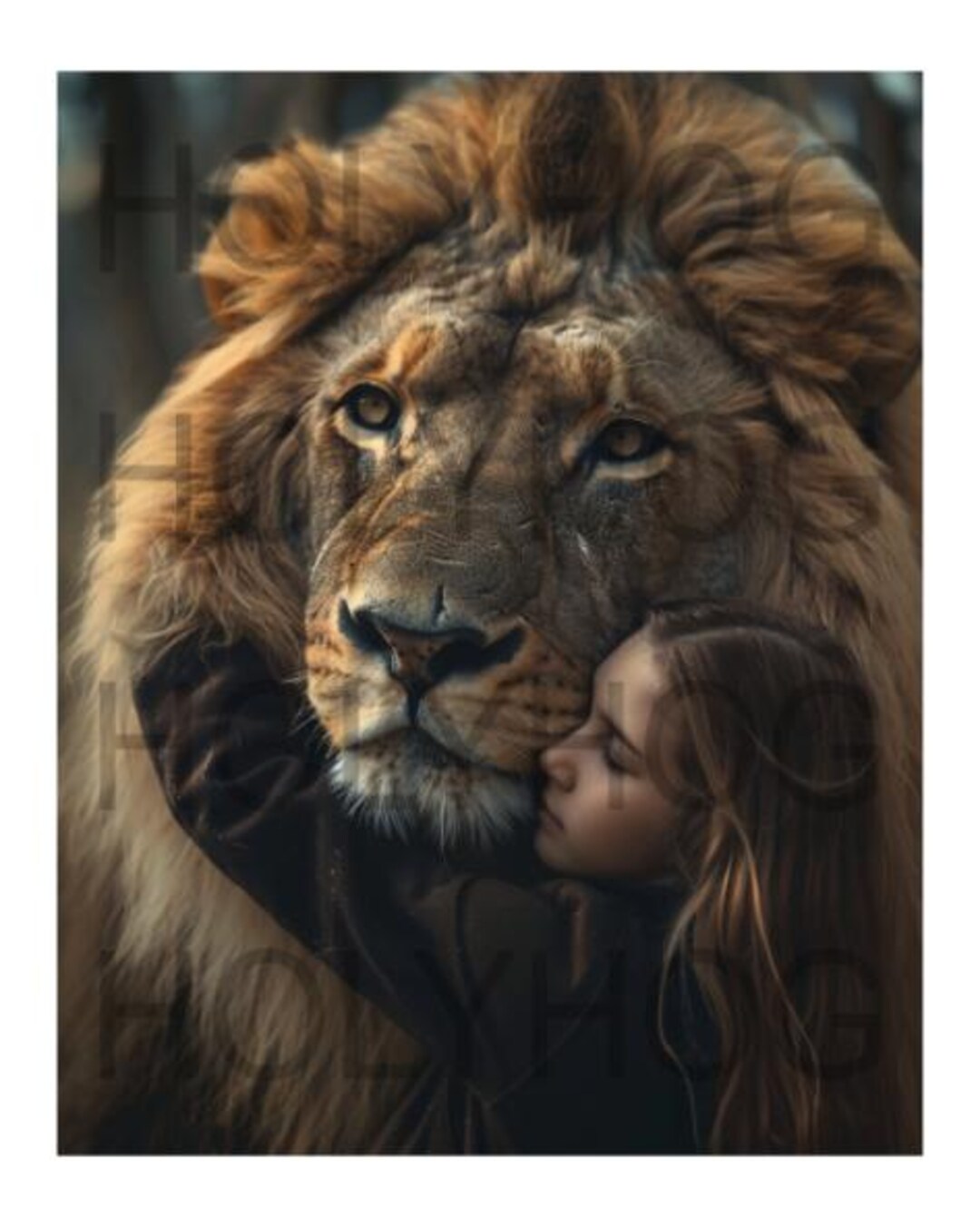 Creature Comforts, Girl With Lion, King of the Jungle Friend, Print for ...