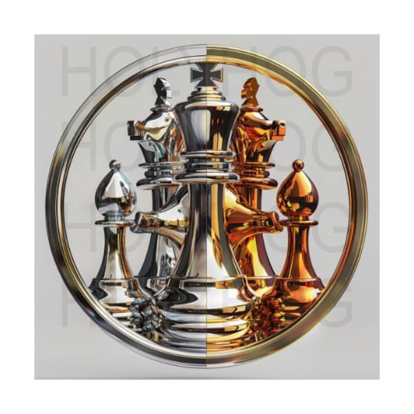 Chess Art, Chess Pieces Prints Pack, Polished Chrome and Glass, Vivid ...
