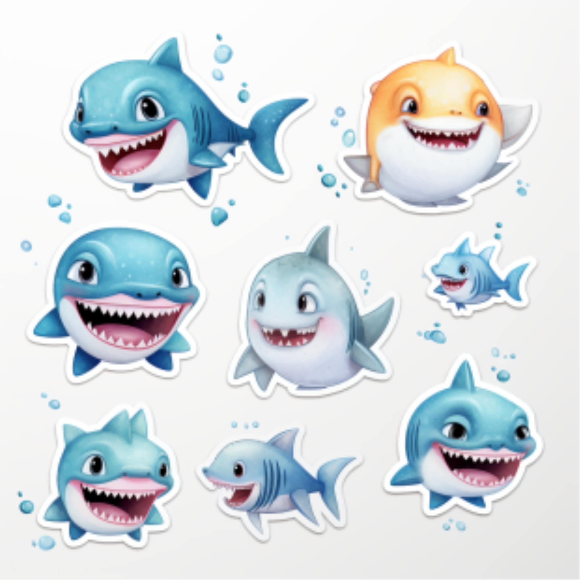 Watercolor Sharks, Baby Shark, Cute Shark, Shark Gifts, Sea Life ...