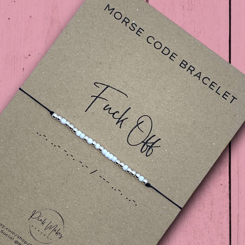 Fuck off Morse Code Bracelet Matching Couple Custom Bracelet - Etsy UK