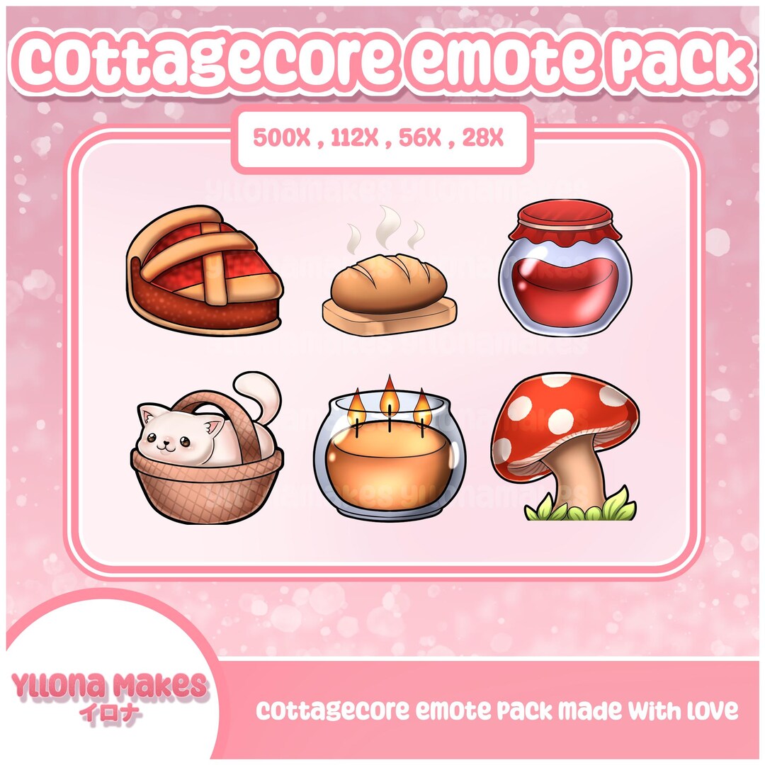 Cottagecore Emote Pack | Cozy Streaming Streamer Assets | for Streamers ...