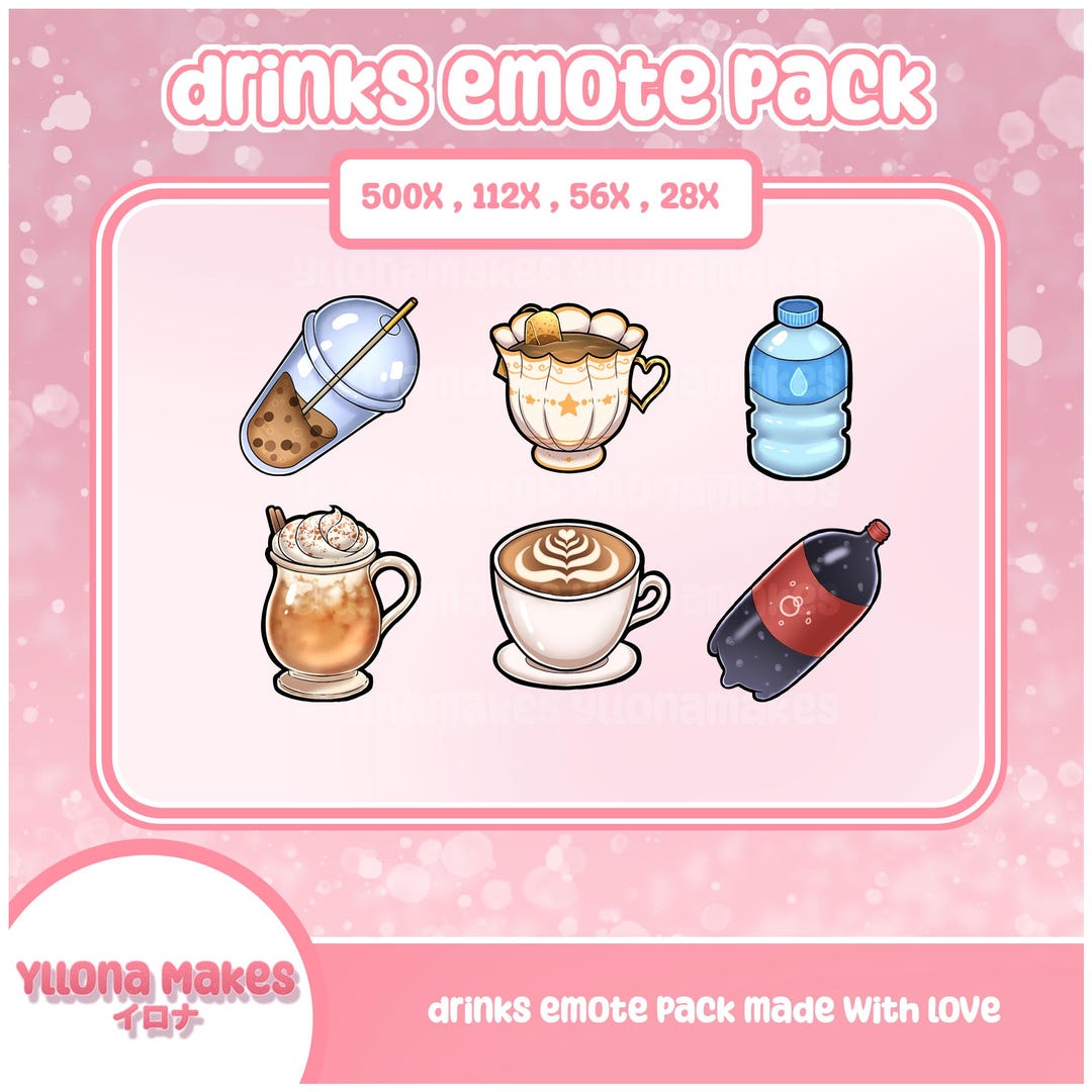 Drinks Emote Pack | Twitch, Discord, Telegram - Etsy