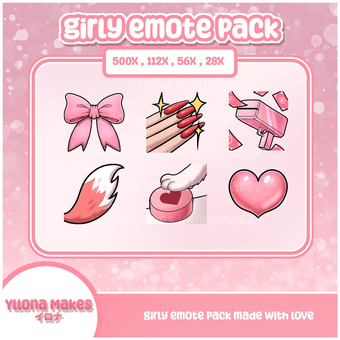 Girly Emote Pack [animated] | for Streaming, Streamer Assets, Twitch ...