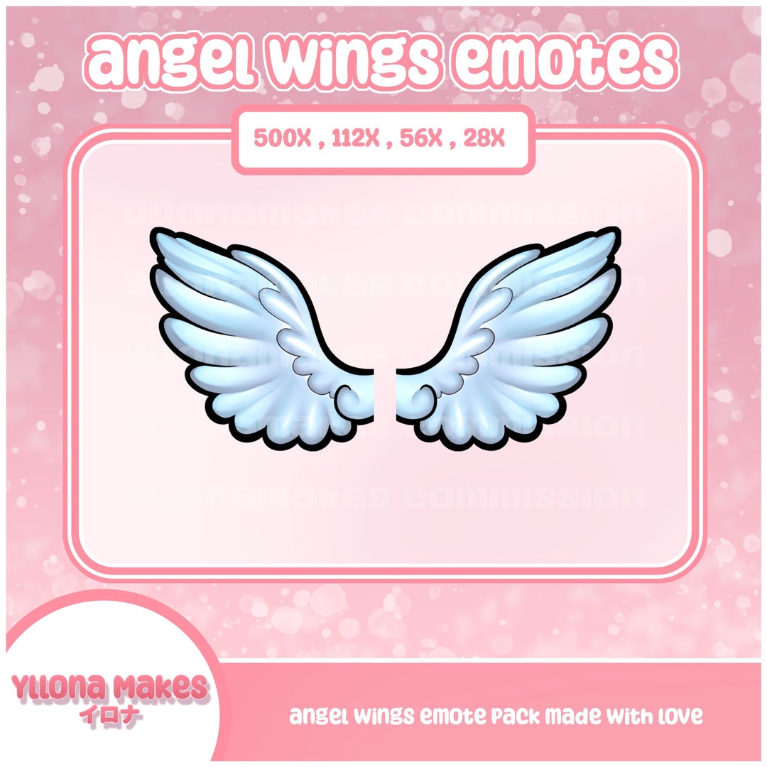 Angel Wings Emote Pack | Light Blue - Digital Stickers & Emojis for ...