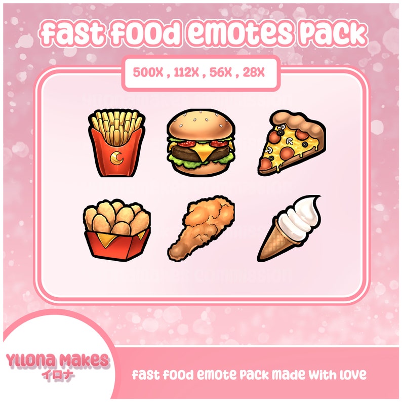 Fast Food Emote Pack | for Twitch Streamers | Discord Emotes | Made to ...