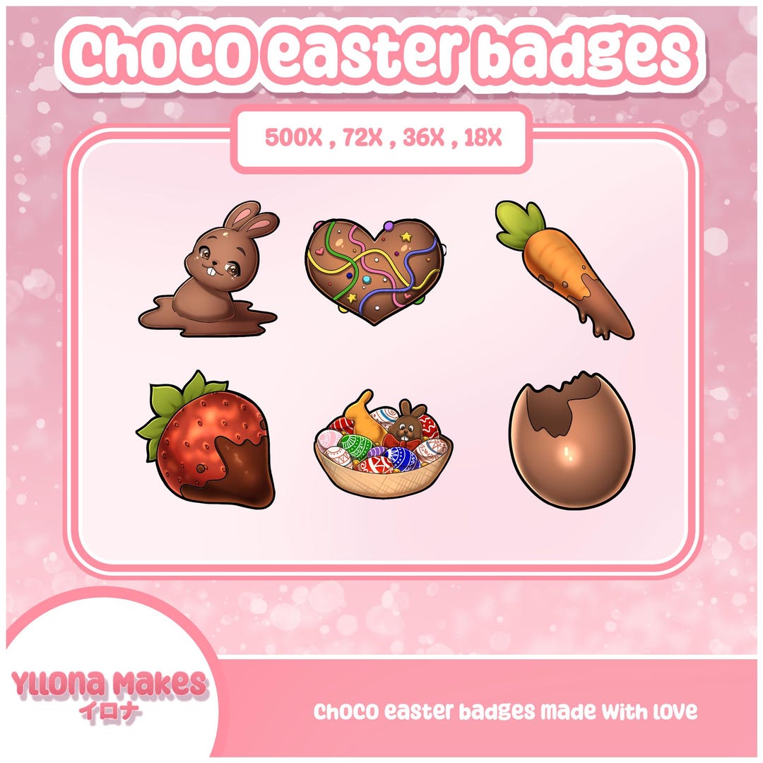 Easter Chocolate Badges Pack | Bundle | Chocolate, Bunny Lover | Twitch ...