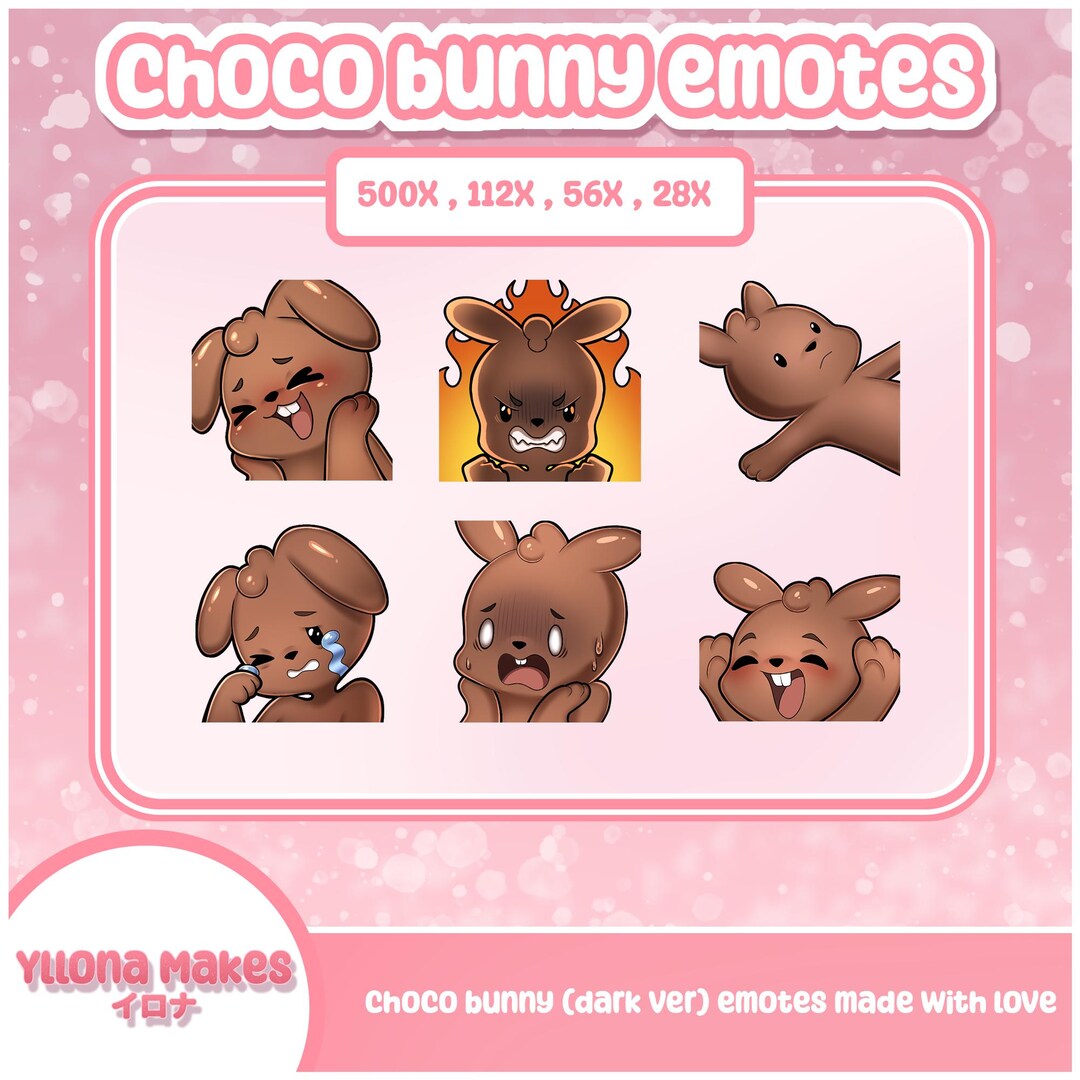 Choco Bunny Emote Pack | Twitch, Discord, Telegram (digital Download ...