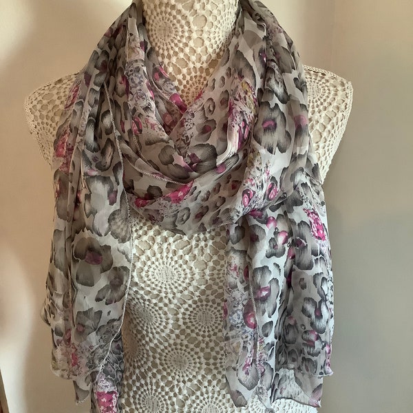 Black Grey Scarf - Etsy