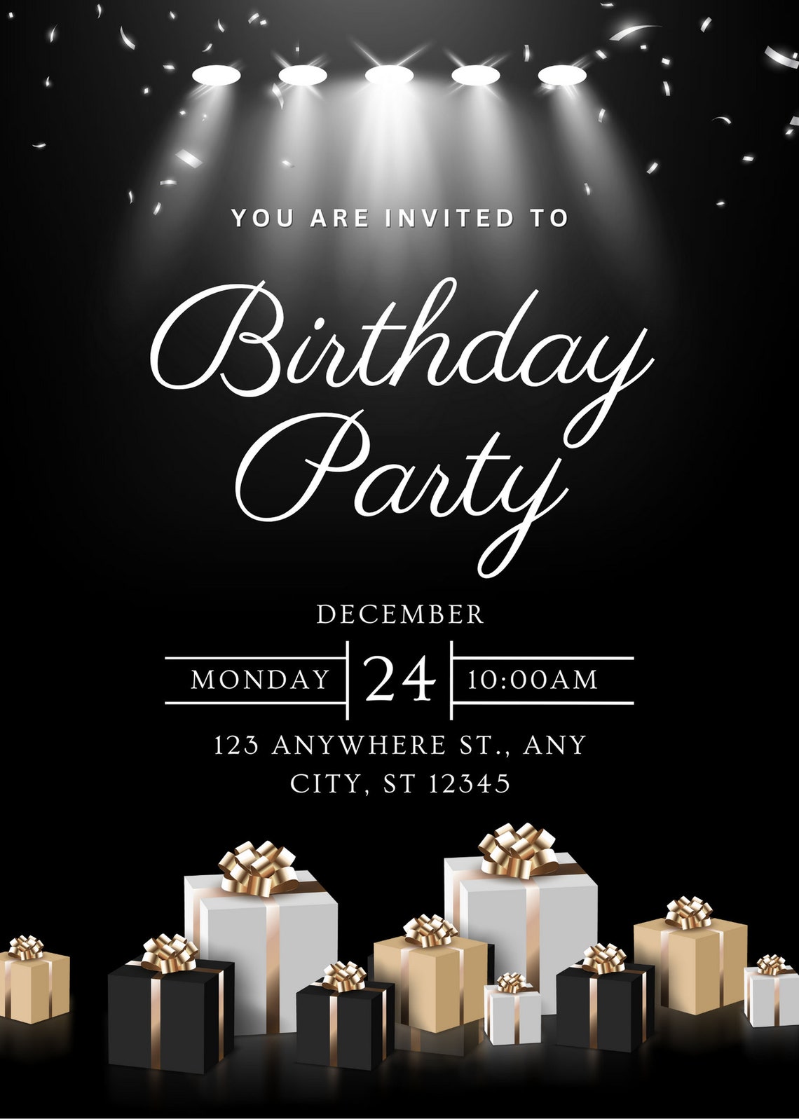 Birthday Party Invitation, Printable Editable Digital Download Template ...