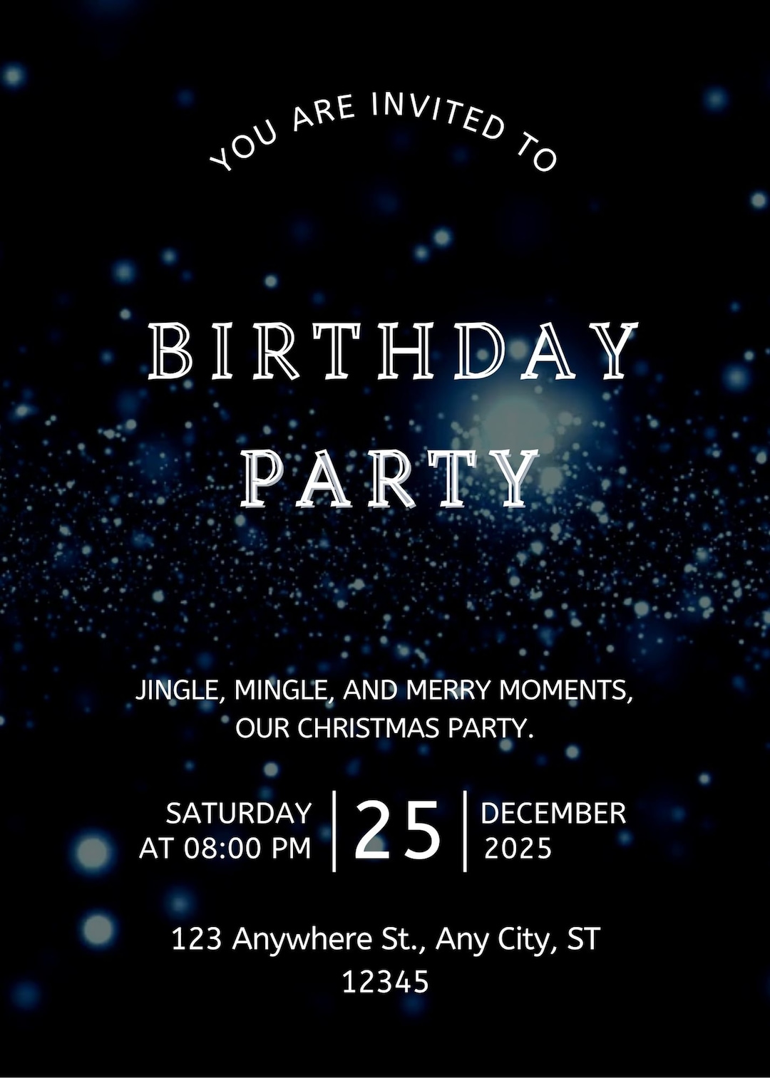 Birthday Party Invitation, Printable Editable Digital Download Template ...