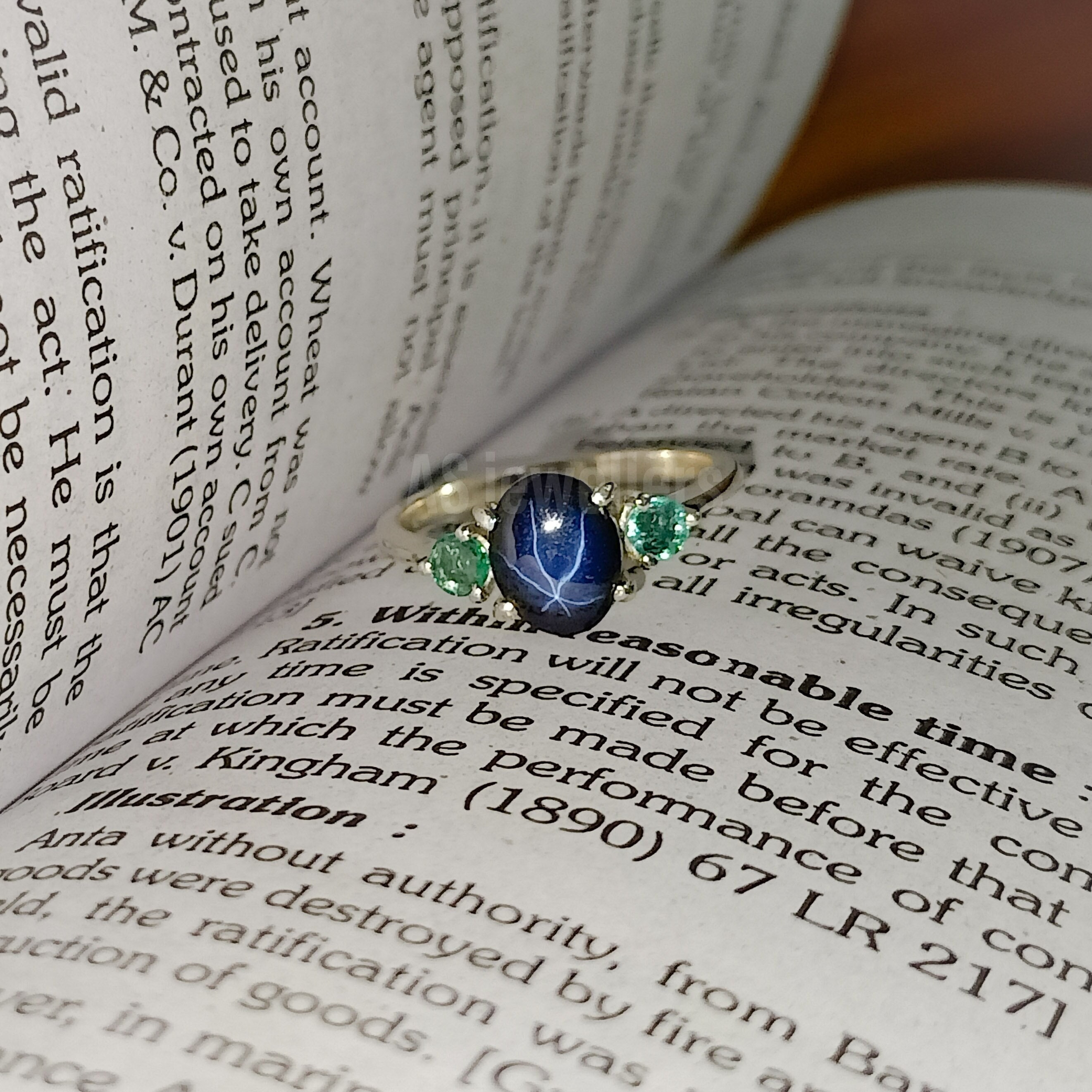 Blue Star Sapphire Ring Tension Set Ring Lab Star Sapphire - Etsy