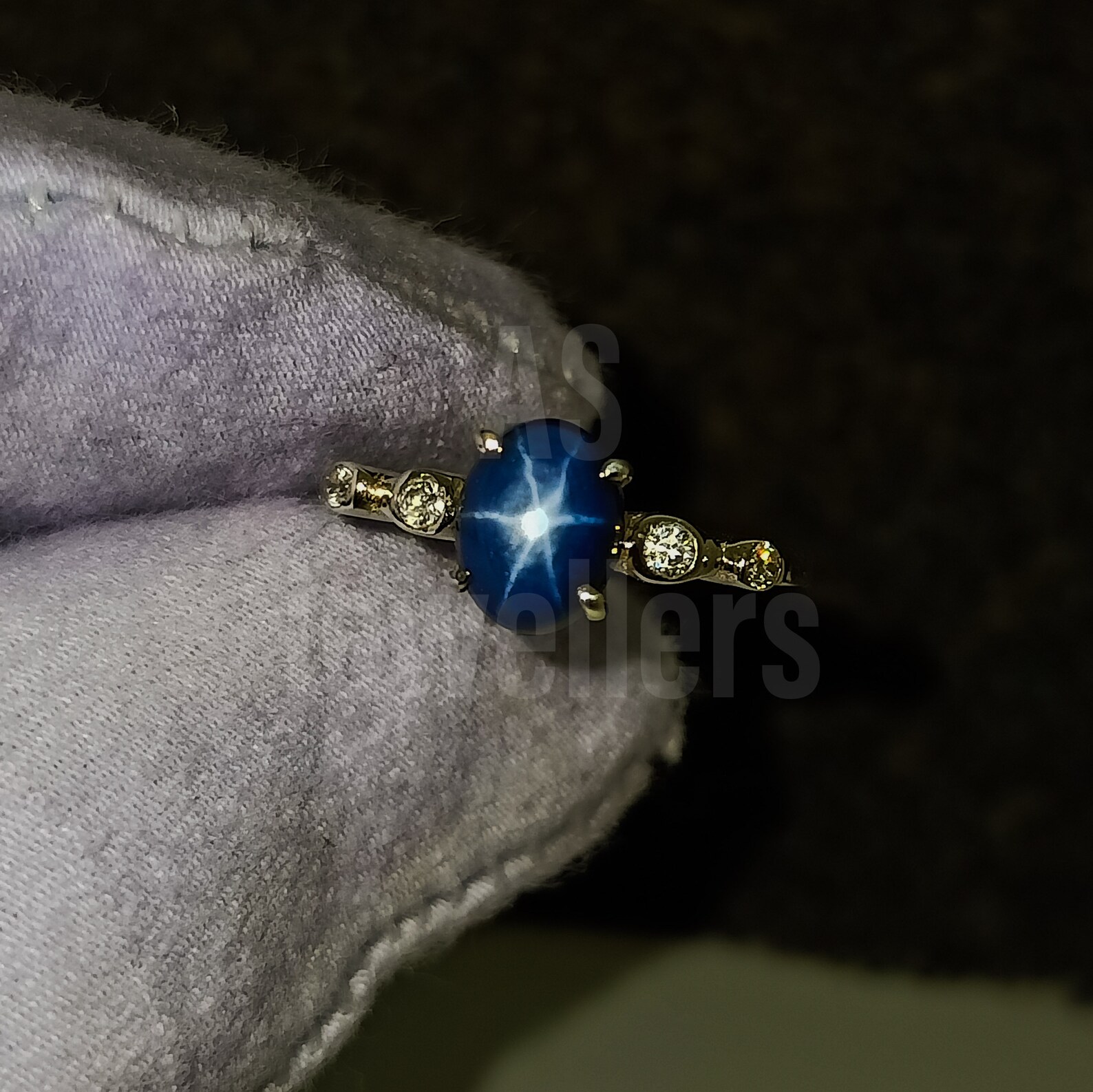 Blue Star Sapphire Ring Blue Lindy Star Ring Star Gemstone - Etsy