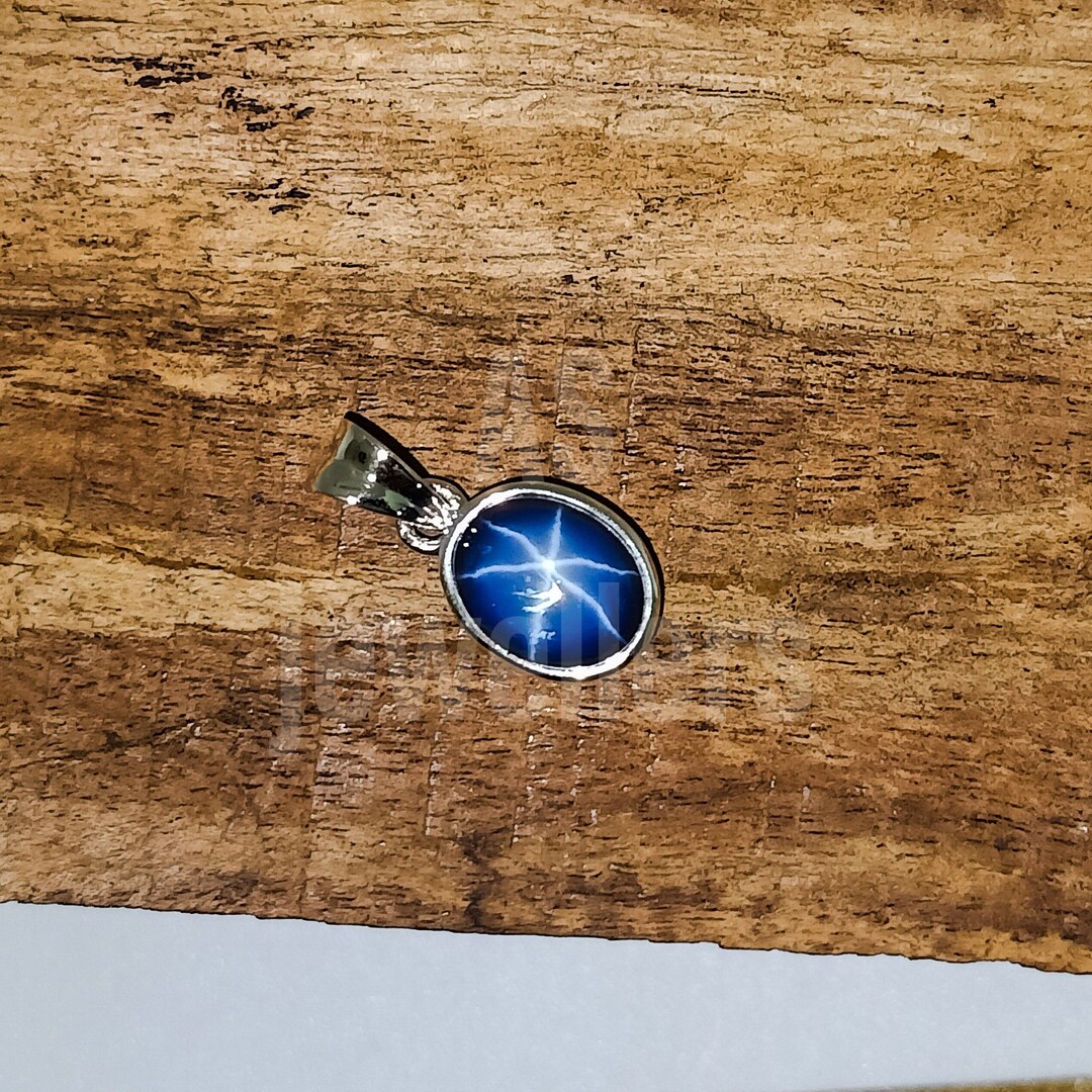 Unique Lindy Star Pendant Lab Blue Star Sapphire Pendant Linde Star ...