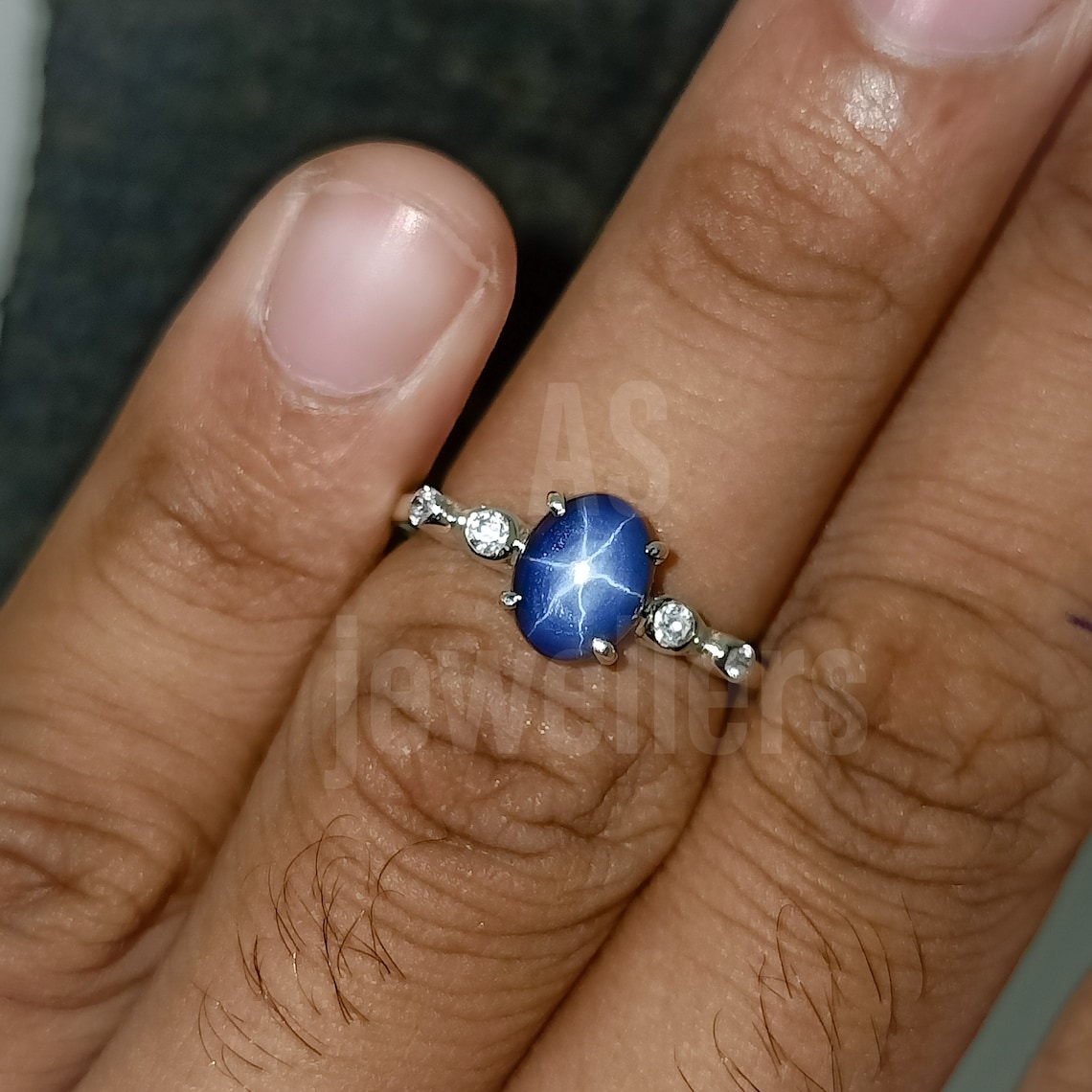 Blue Star Sapphire Ring Blue Lindy Star Ring Star Gemstone - Etsy