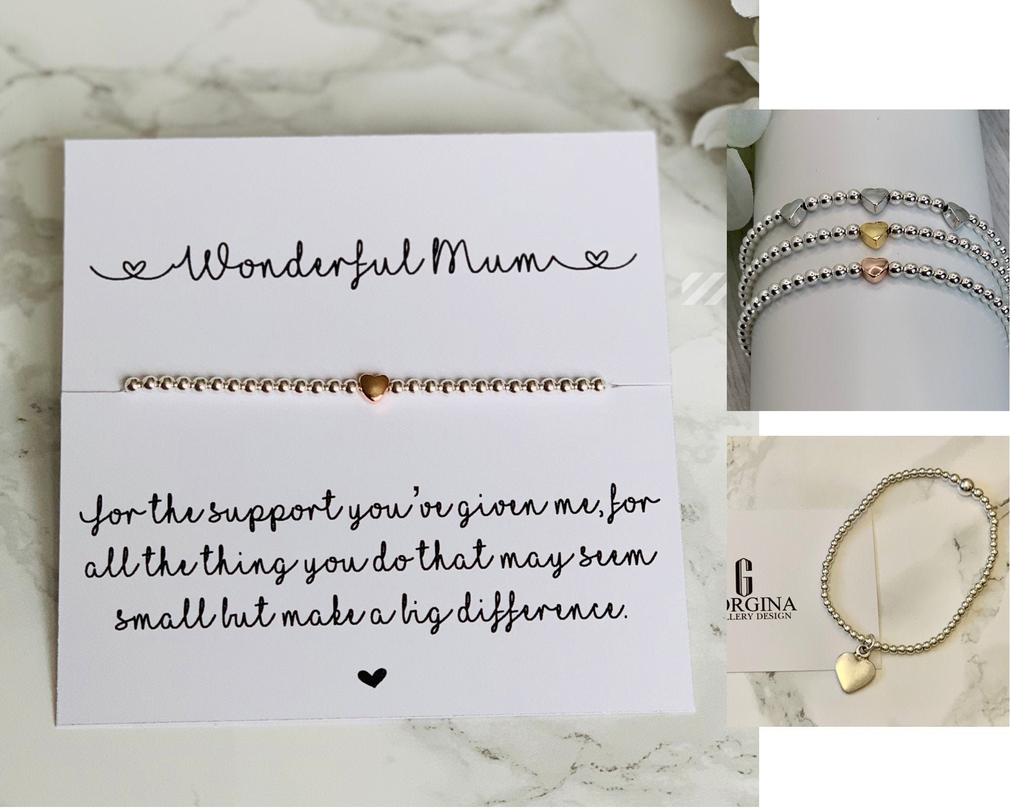 Mum Silver Bracelet Mum Gift Thank You Mum Mother Gift | Etsy New Zealand