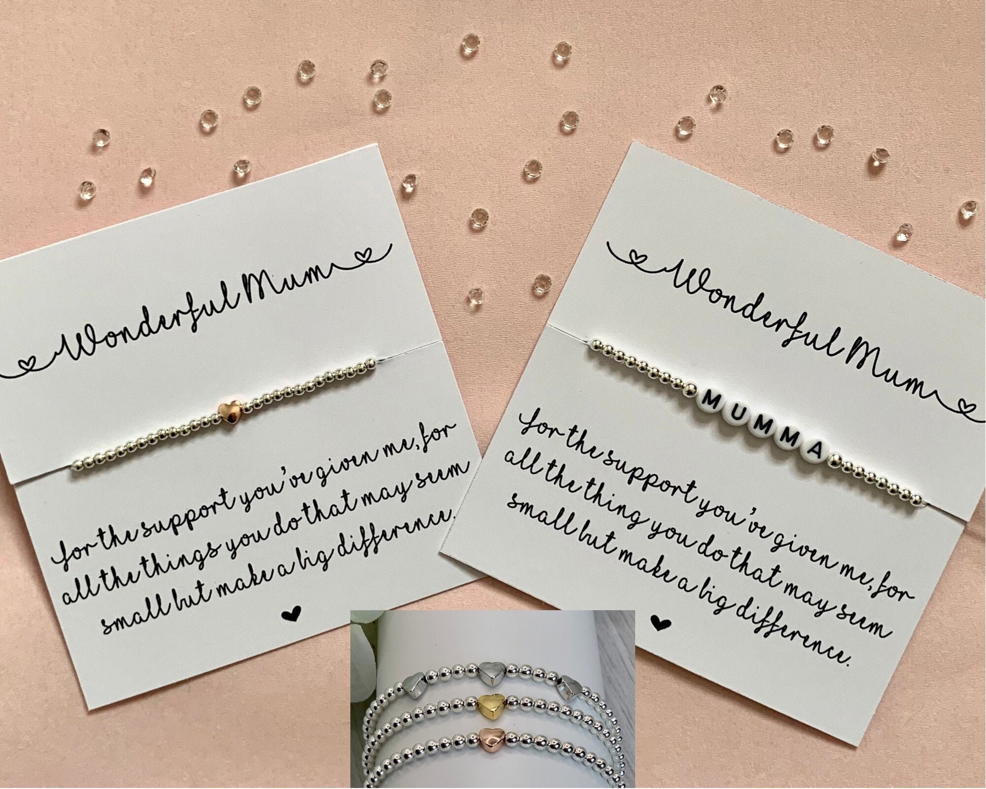 Mum Silver Bracelet Mum Gift Thank You Mum Mother Gift | Etsy