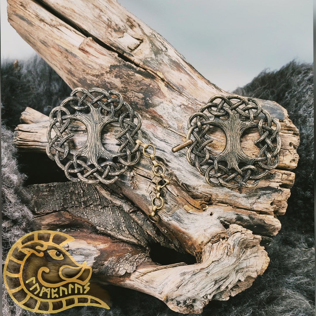Bronze Yggdrasil Clasp Tree of Life Pagan Shaman Coat Clasp Cloak Clasp ...
