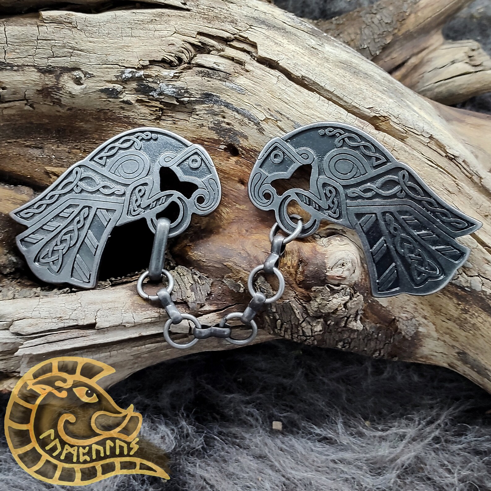 Iron Vendel Raven Clasp - Viking Norse Pagan Vikings Odin Hugin Munin ...