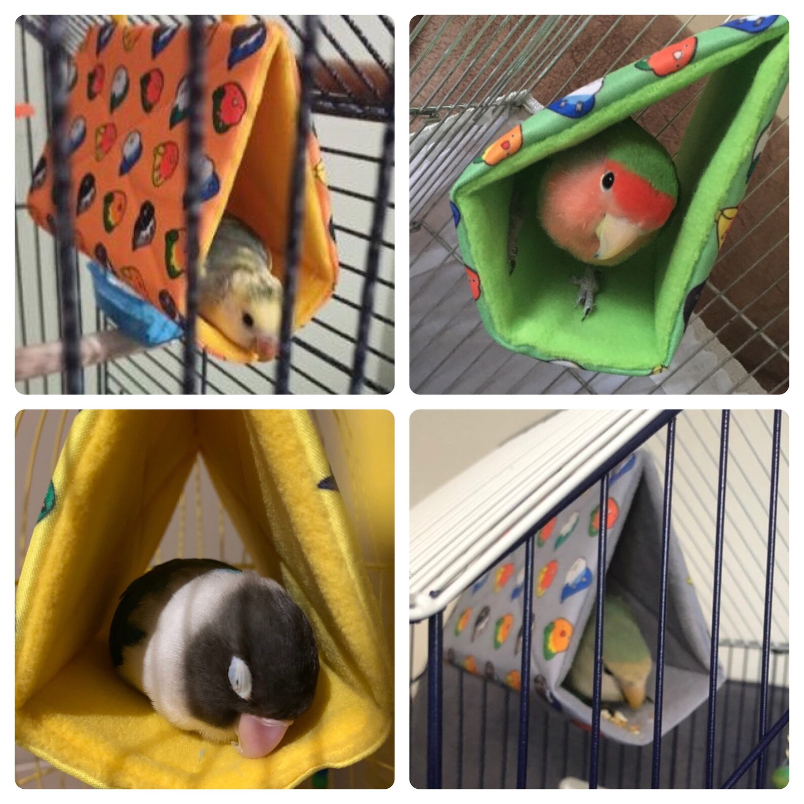 Lovebird Bird Snuggle Hut, Sleepy Hut, Bird Tent, Bird Bedding, Plush ...
