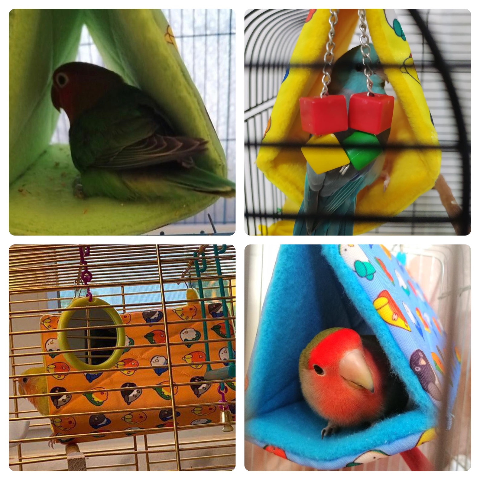 Lovebird Bird Snuggle Hut, Sleepy Hut, Bird Tent, Bird Bedding, Plush ...