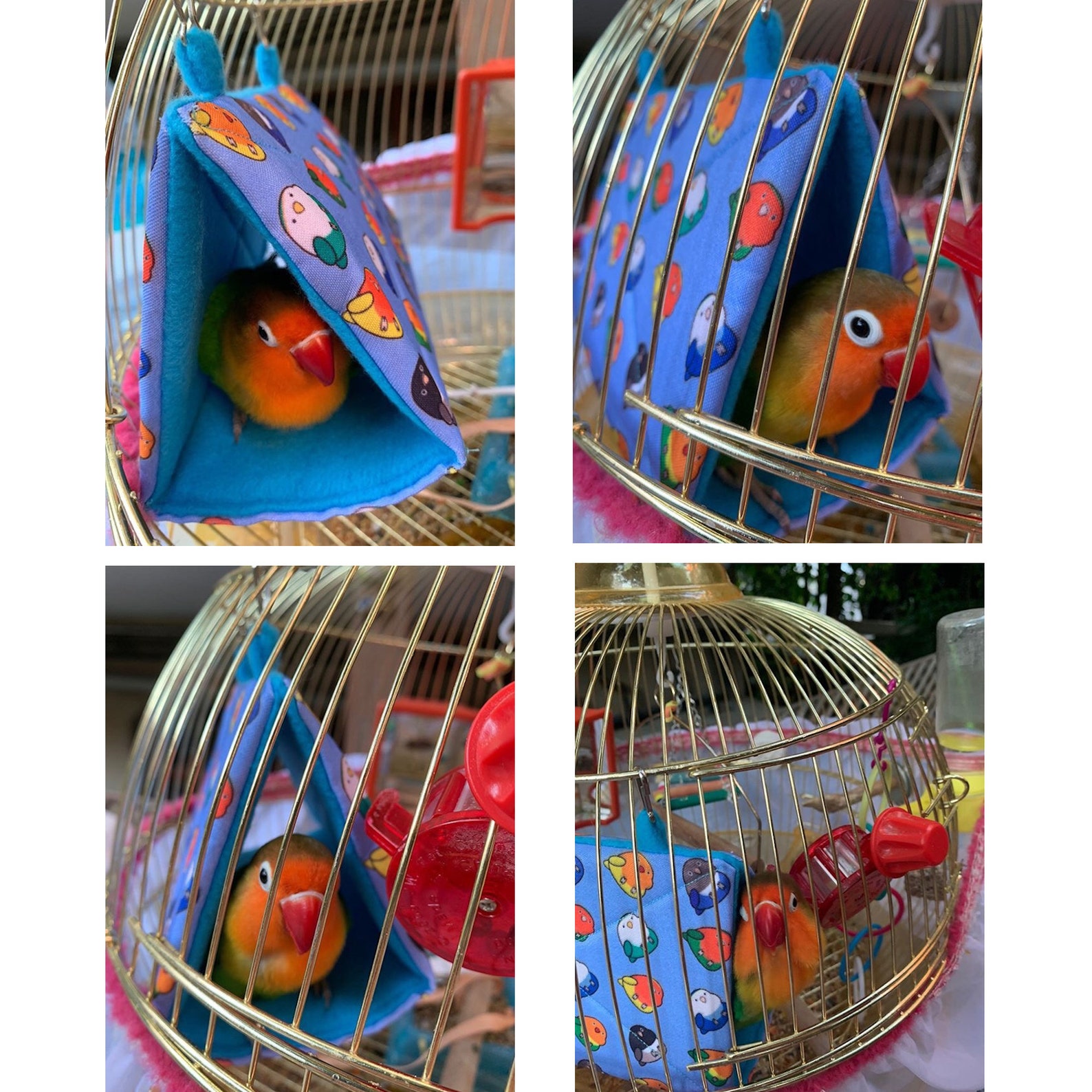 Lovebird Bird Snuggle Hut, Sleepy Hut, Bird Tent, Bird Bedding, Plush ...