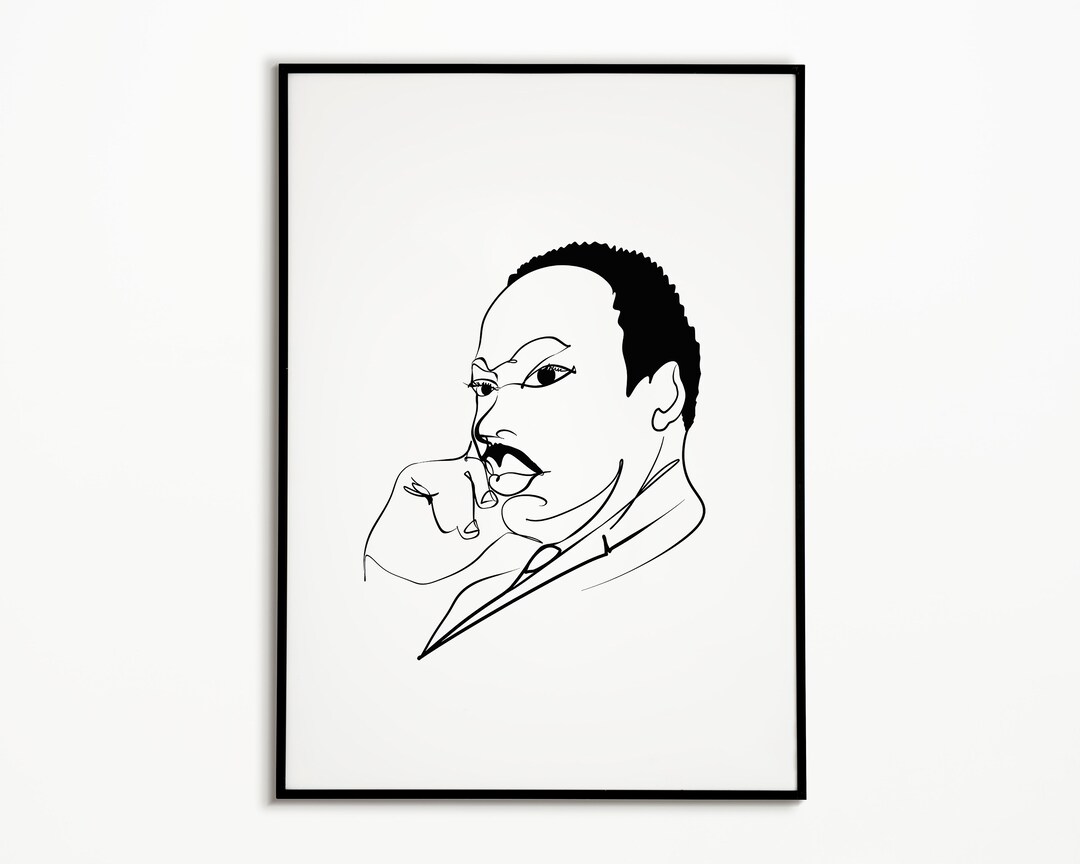 Martin Luther King Jr., Abstract Political Art, BLM Printable, Line Art ...