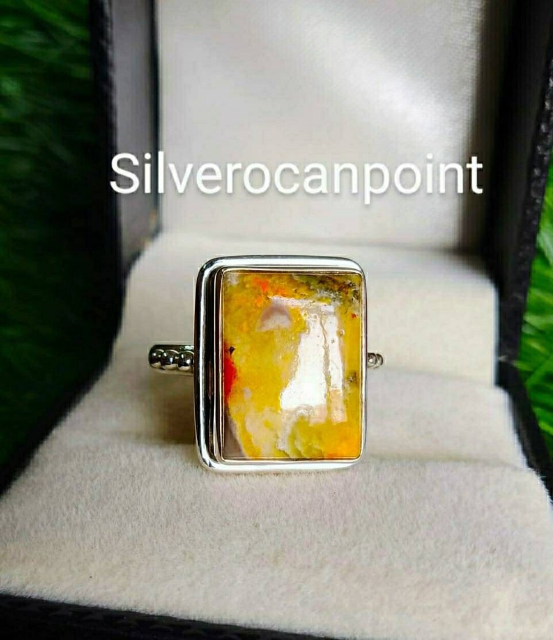 Yellow Jasper Engagement Ring,925 Sterling Silver Gemstone /natural ...