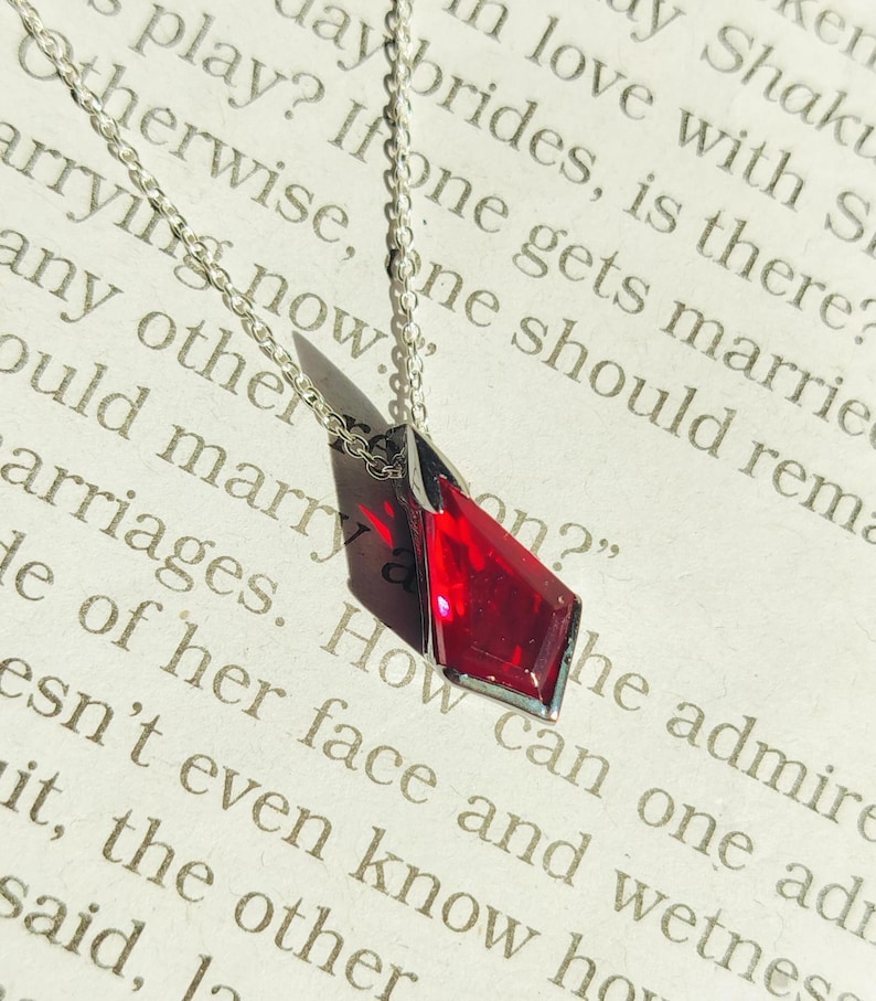 Vintage Kite Ruby Pendant Necklace: 925 Sterling Silver, Handmade ...