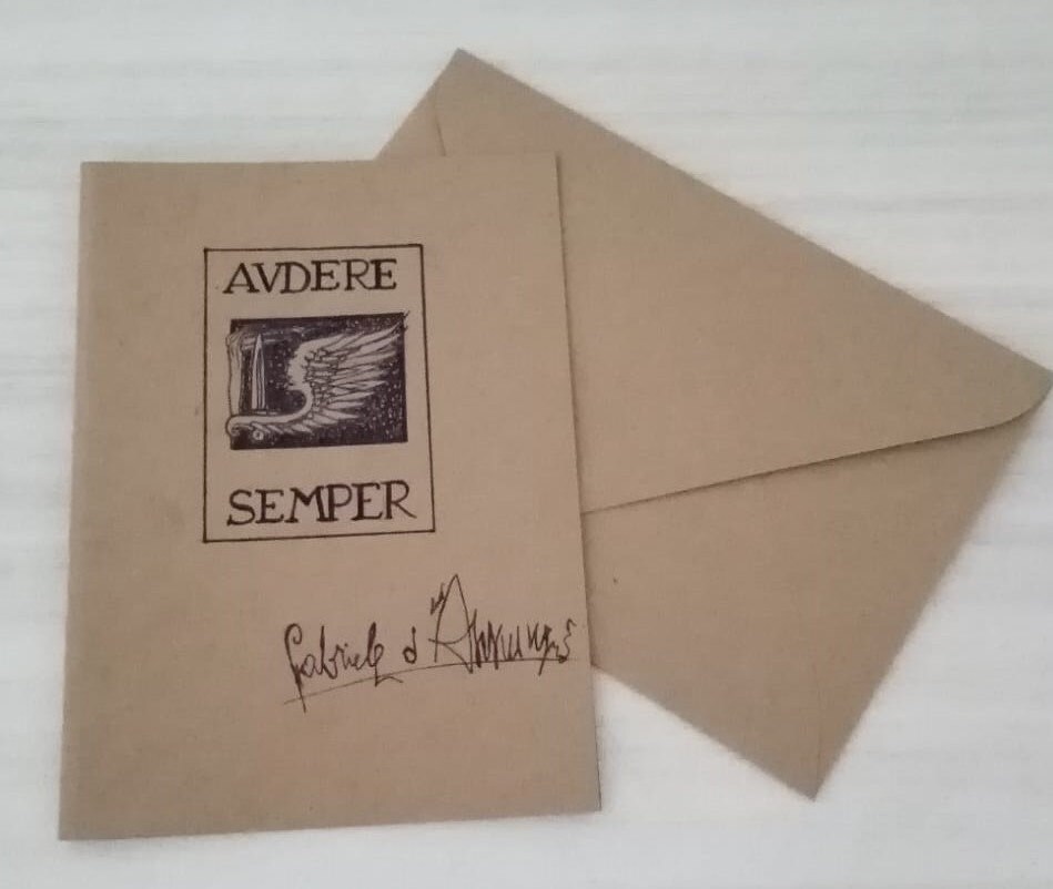 Audere Semper Card With Envelope Motto of Gabriele - Etsy