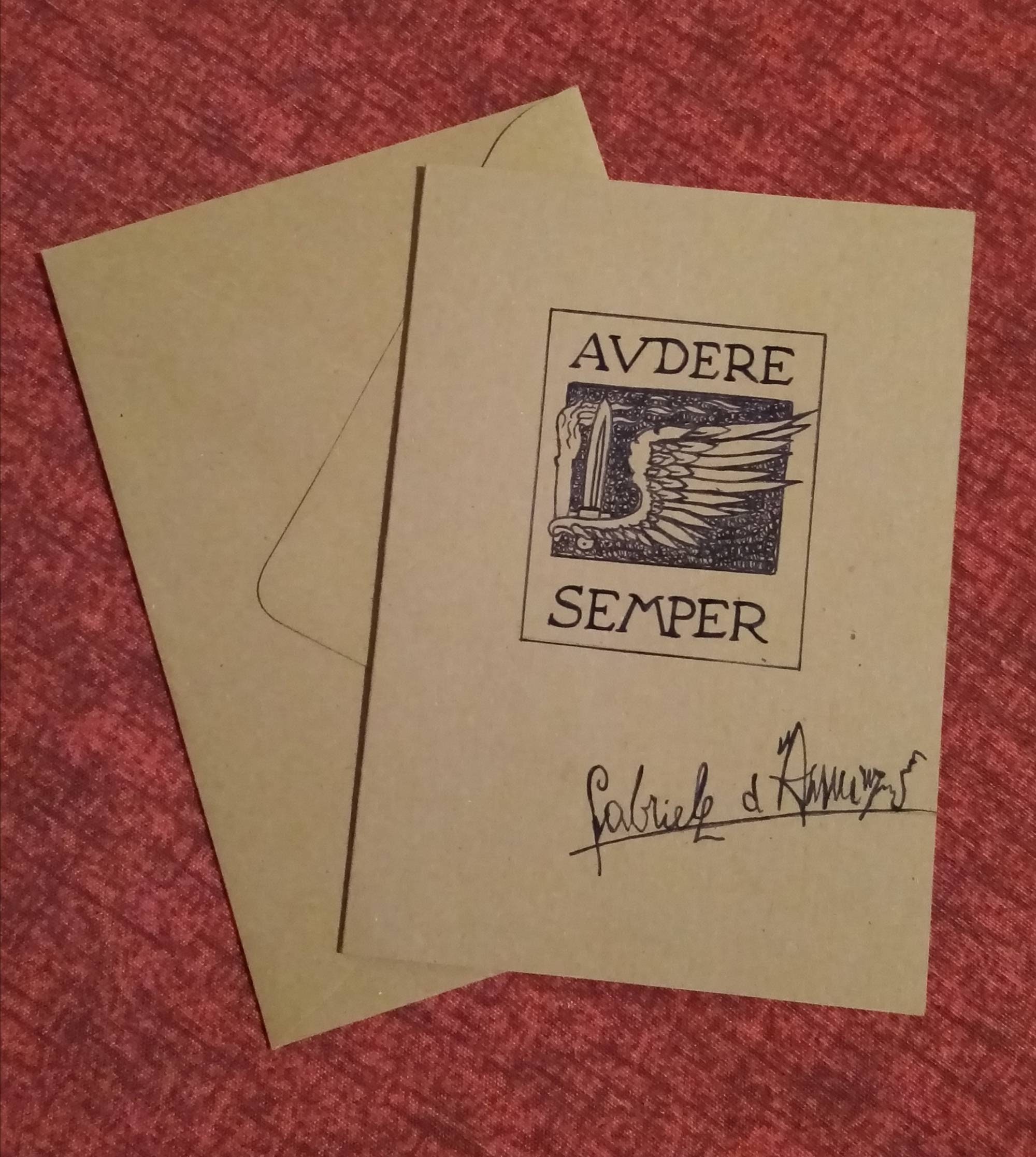 Audere Semper Card With Envelope Motto of Gabriele - Etsy Sweden