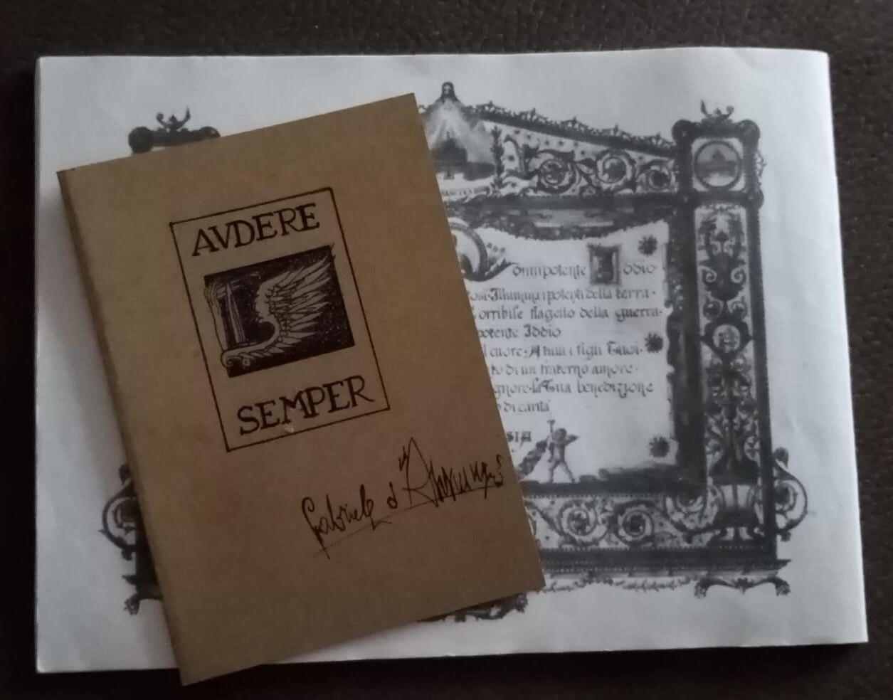 Audere Semper Card With Envelope Motto of Gabriele - Etsy