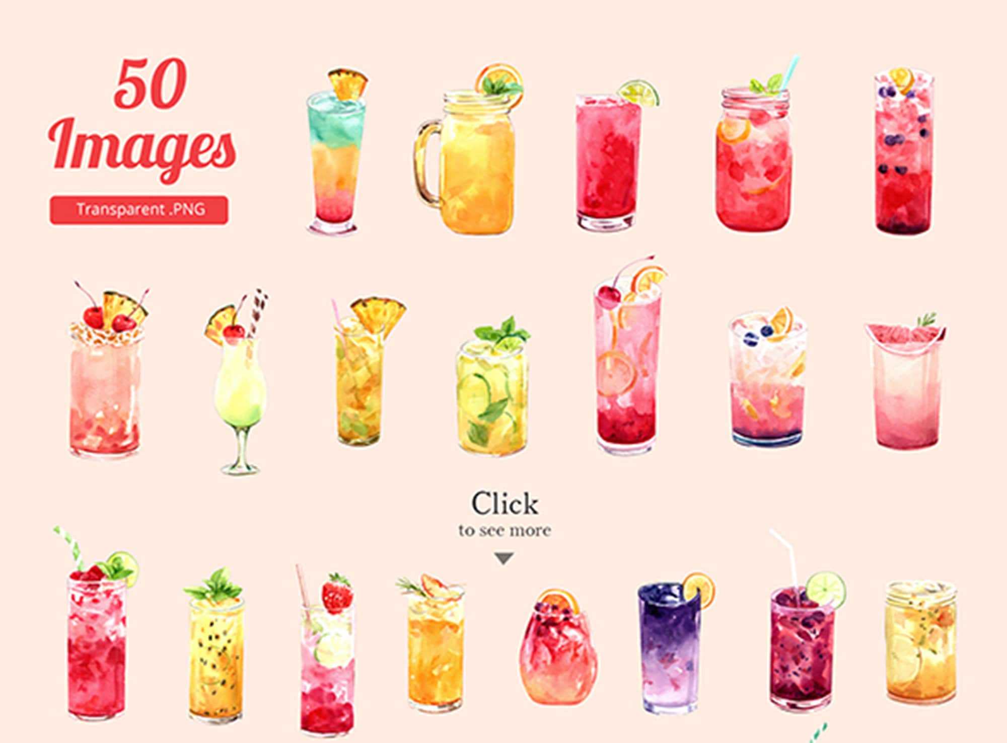 Drinks Clipart,cocktail Clipart,beverages,soda Drinks，lemon Tea，fruit ...