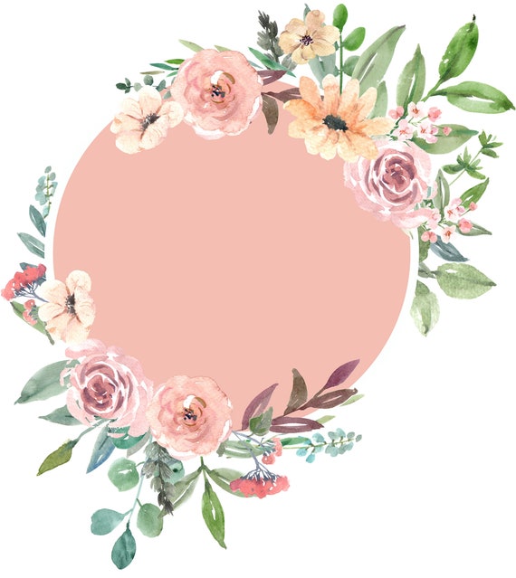 Watercolor Spring Wreath Clipart Floral Red Roses Wreath PNG - Etsy