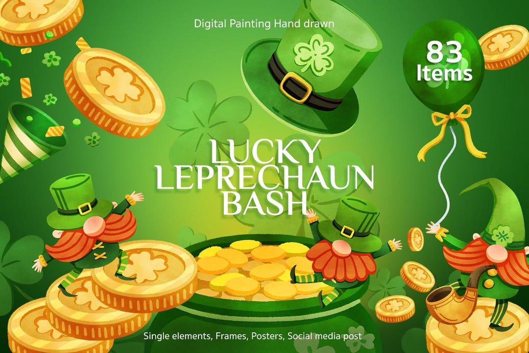 Lucky Leprechaun Bash Watercolor - Etsy
