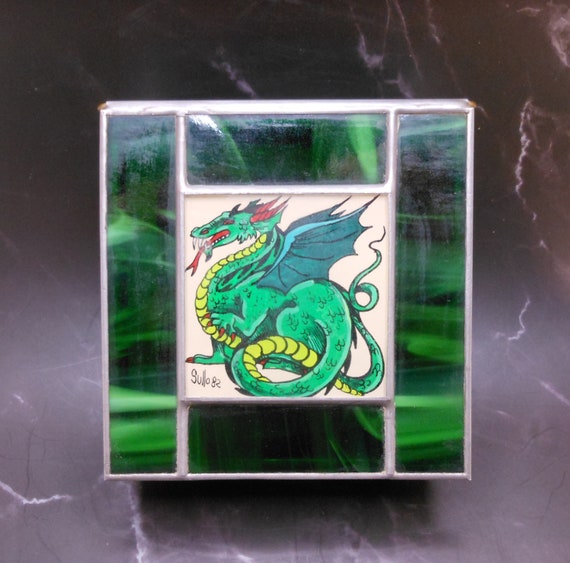 Stained Glass Dragon Box