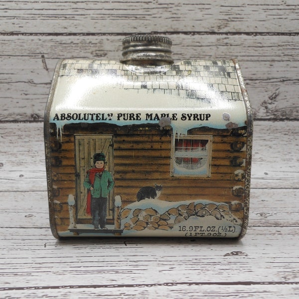 Log Cabin Syrup Tin - Etsy