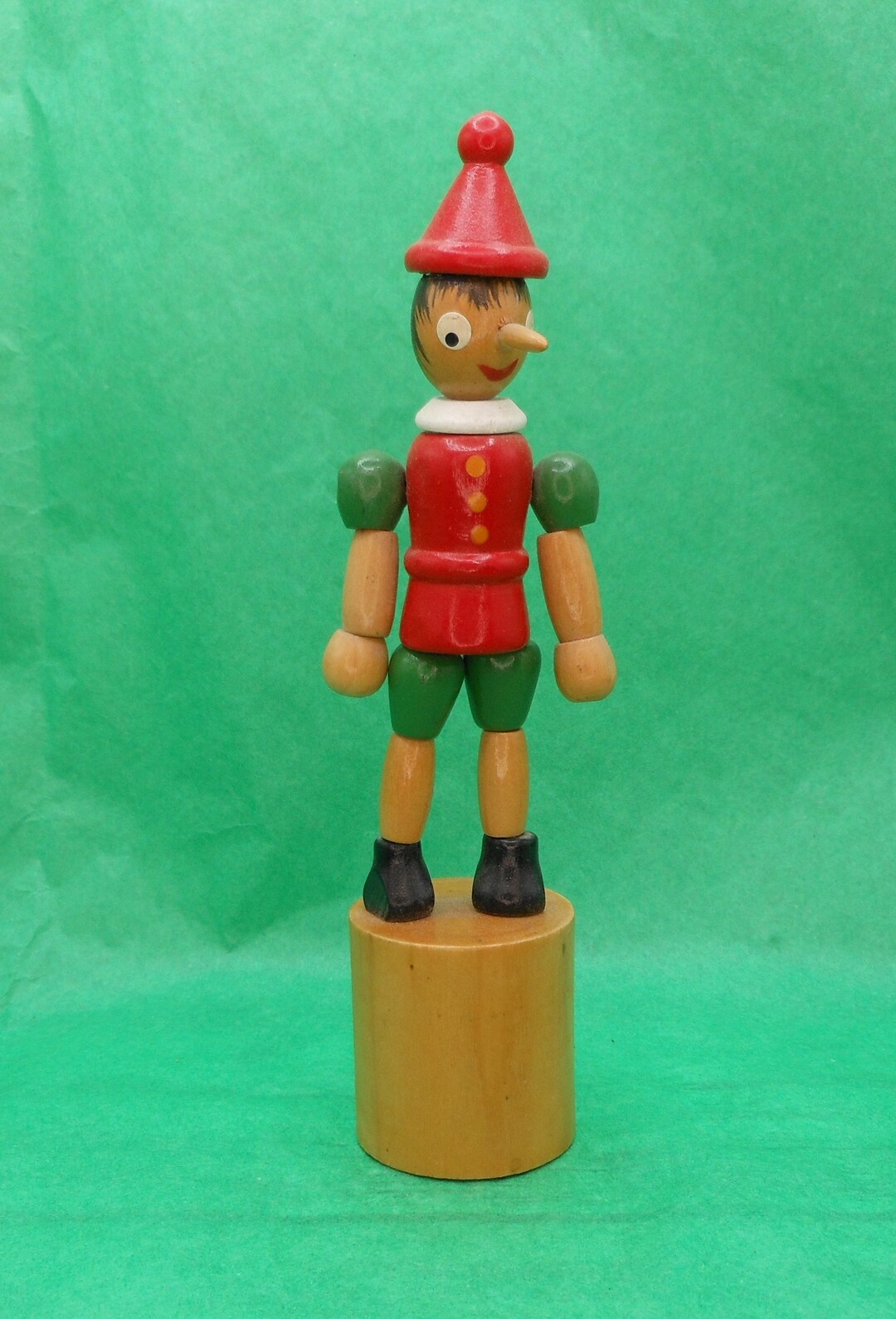 Pinocchio Wooden Collapsible Push Toy Vintage - Etsy