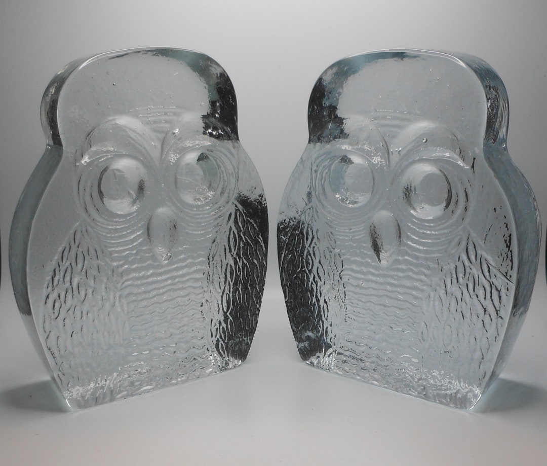 Blenko Glass Owl Bookends PRICE REDUCED 4/25/24 - Etsy
