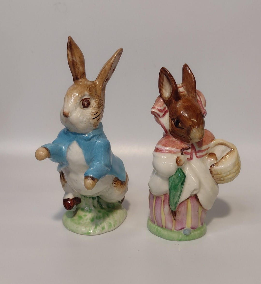 Peter Rabbit & Mrs. Rabbit Beatrix Potter Beswick Figurines Vintage Pre ...