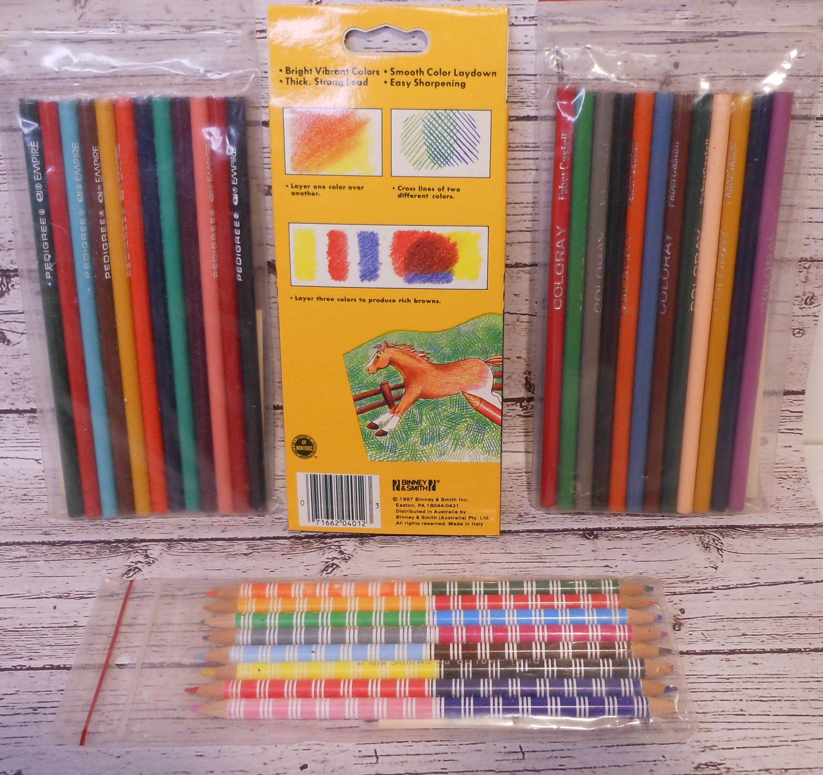 Colored Pencils by Crayola Pedigree &faber Castell(coloray) 44 Vintage ...
