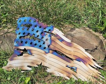 Rustic Tattered American Flag - Etsy