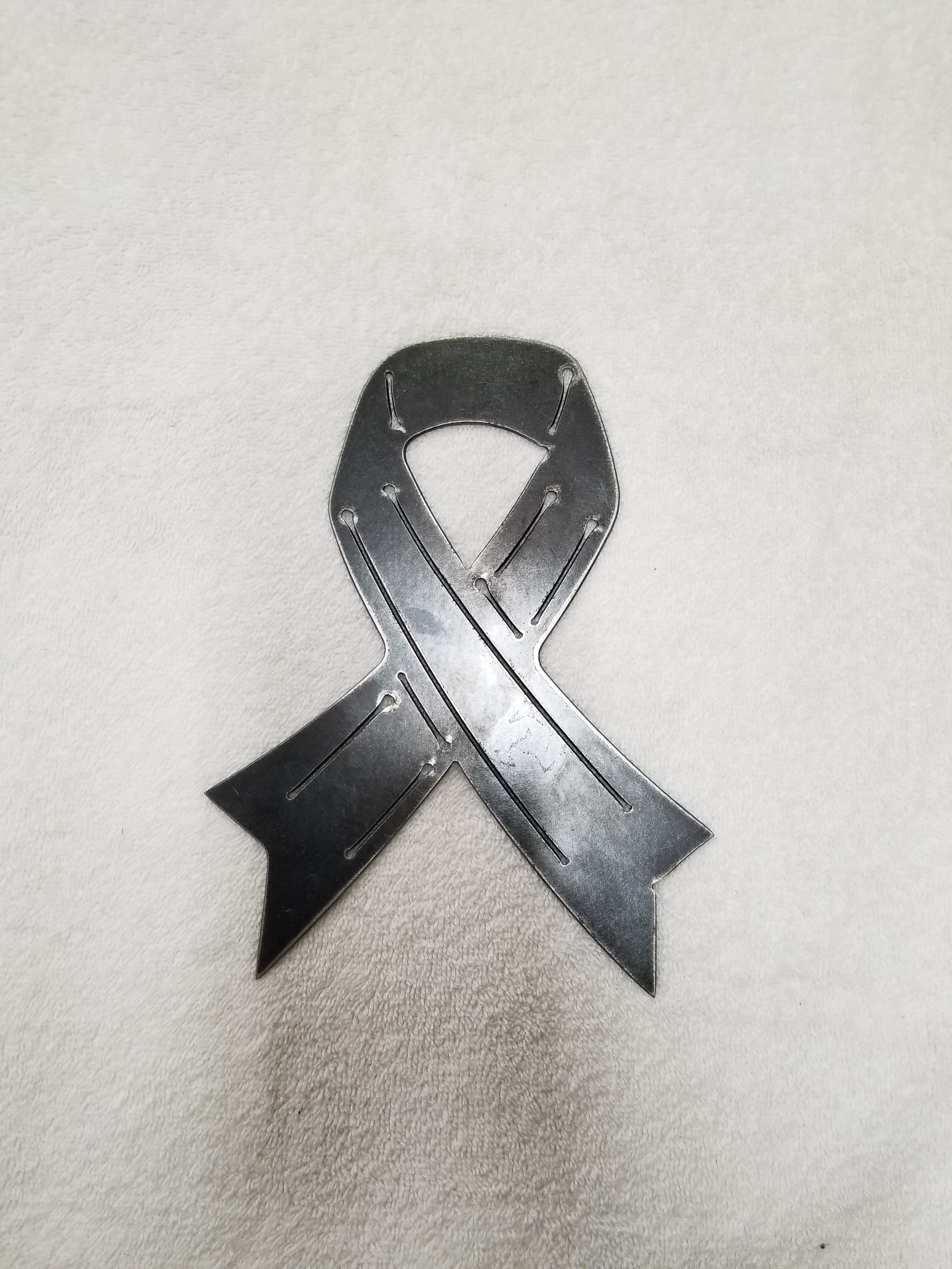 Cancer Ribbon Metal Sign - Etsy