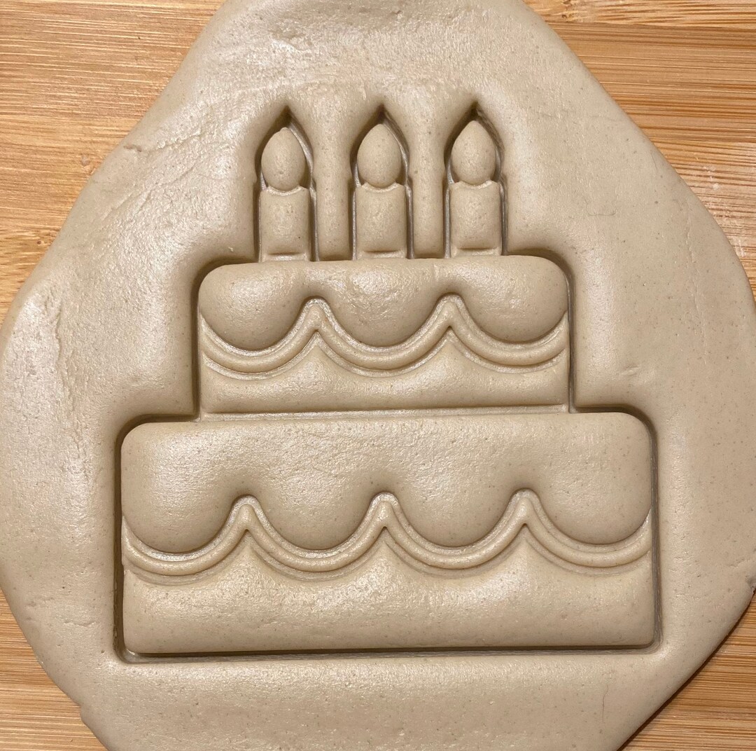 Two Layer Birthday Cake Cookie Cutter With Detail - Etsy